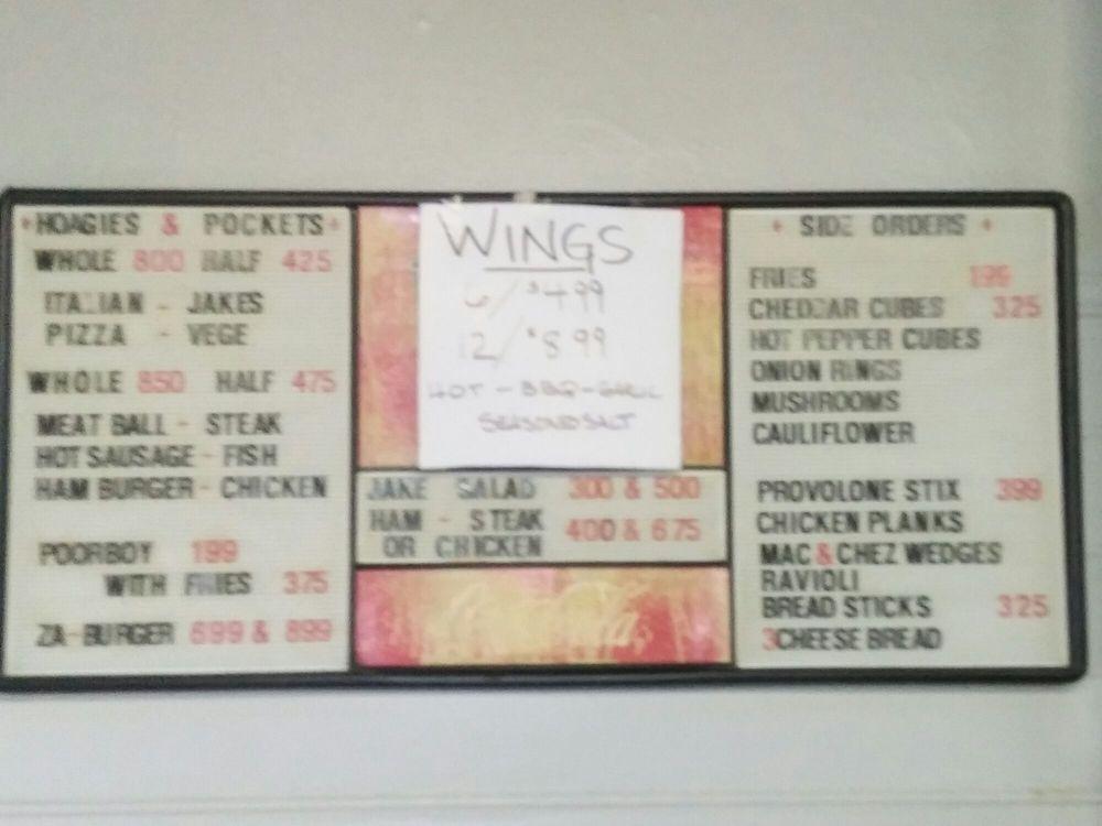 Menu at Jake's Pizza-NO DELIVERY pizzeria, North Belle Vernon