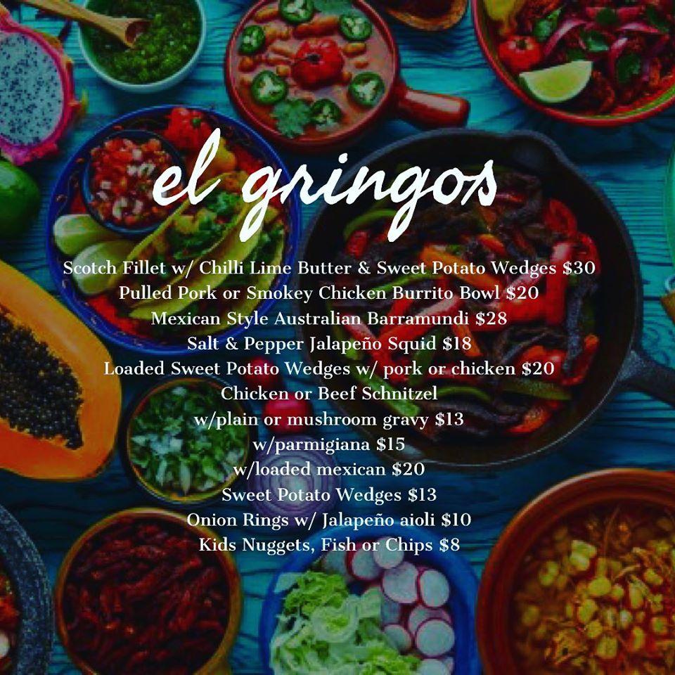 Menu at El Gringo’s Mexican Street Food restaurant, Renmark