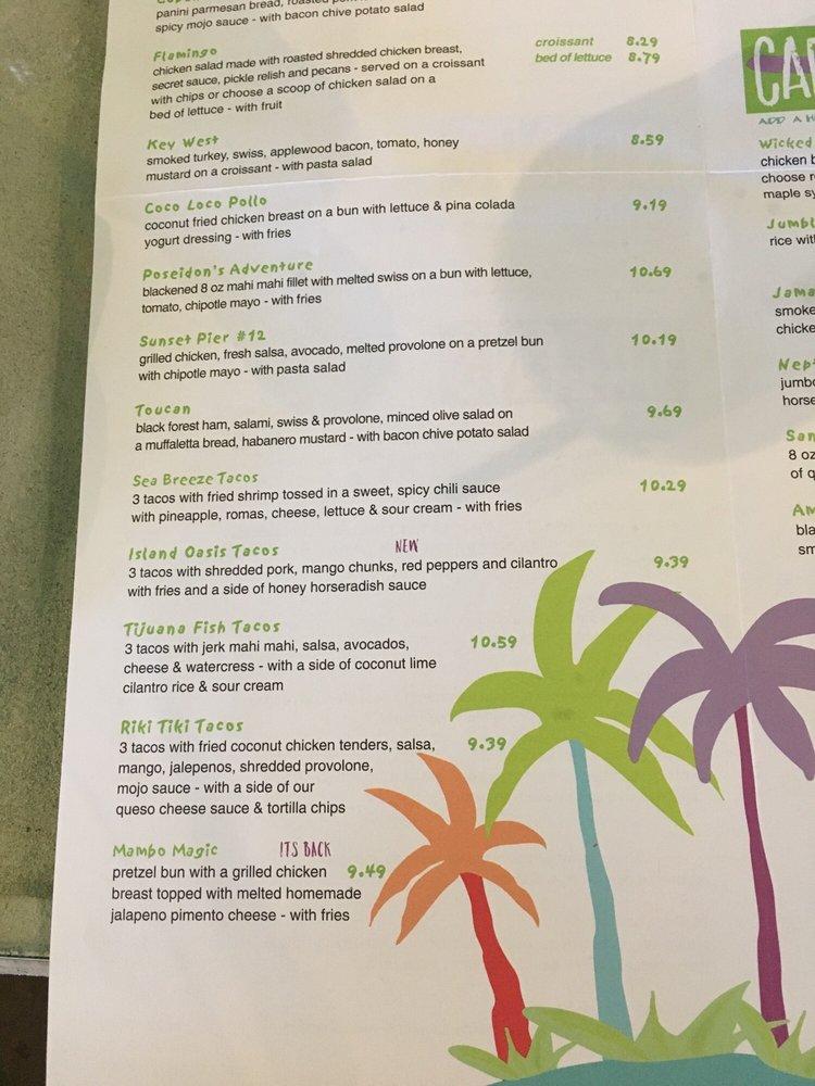 Menu at Flamingo Row restaurant, Paducah