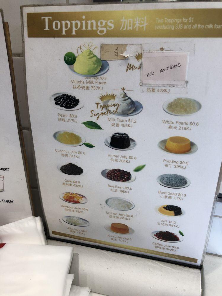 Menu at Gong Cha pub & bar, Haymarket, Shop 32-33 Eddy Ave Ramp Central ...