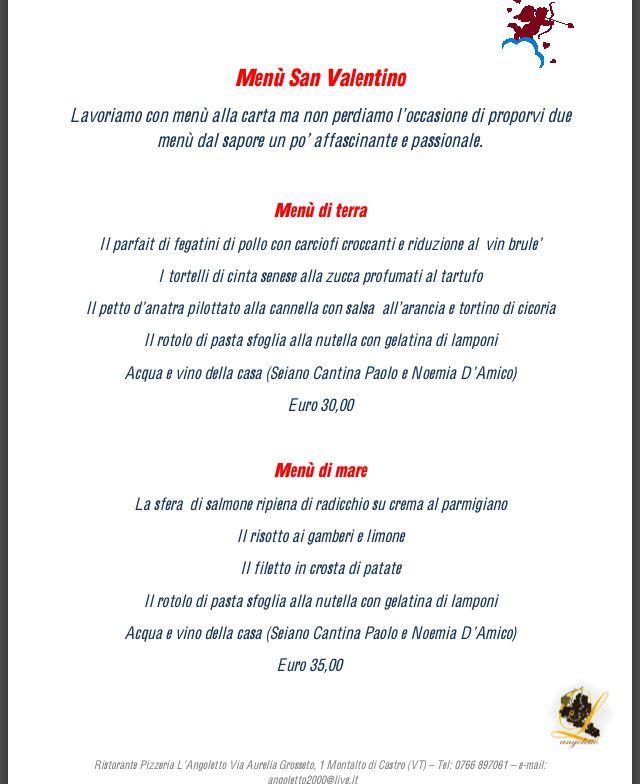 Menu da L'Angoletto Montalto di Castro pizzeria, Montalto di Castro