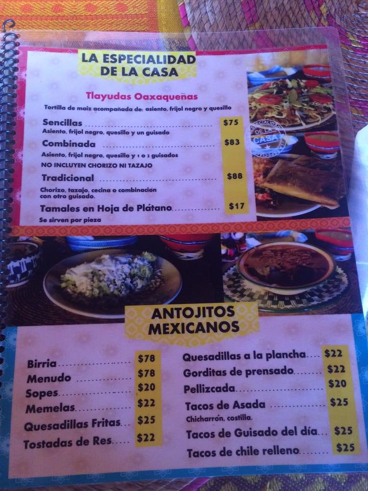 Menu at El Rinconcito, Ensenada