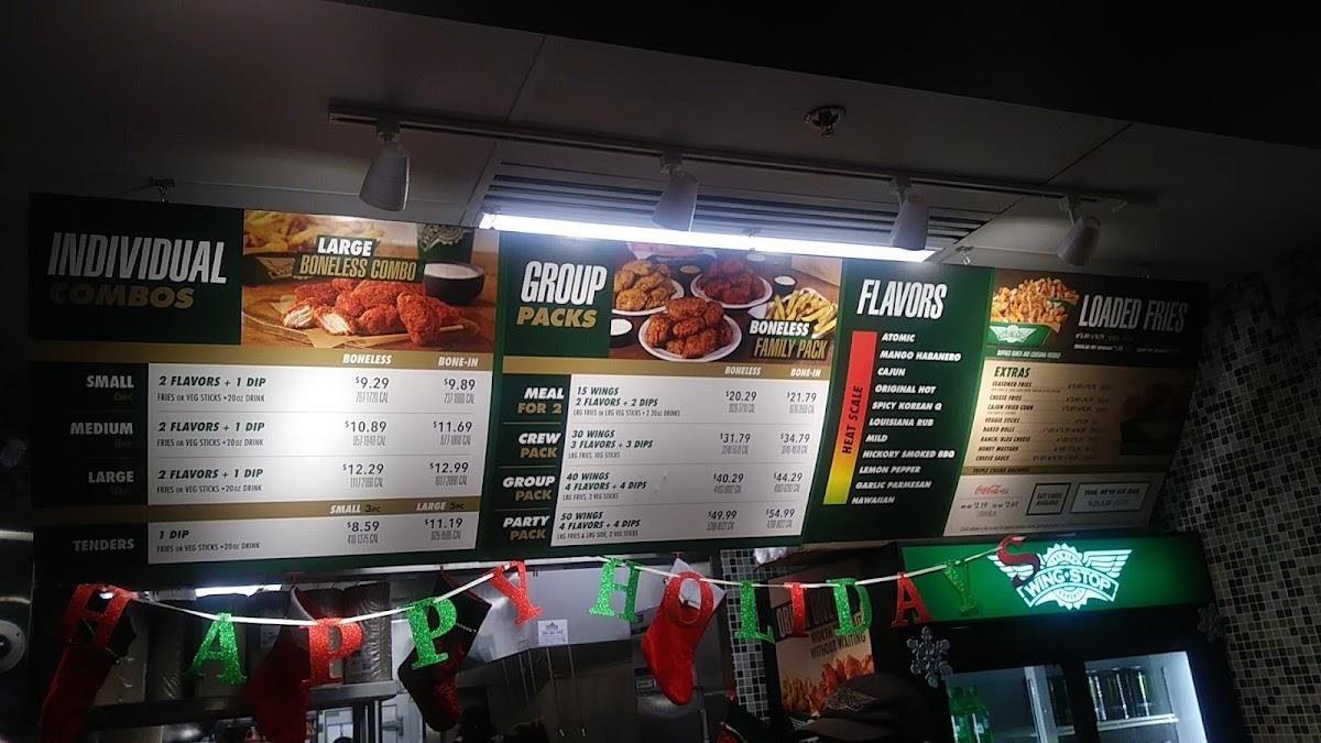 Menu at Wingstop restaurant, Highland