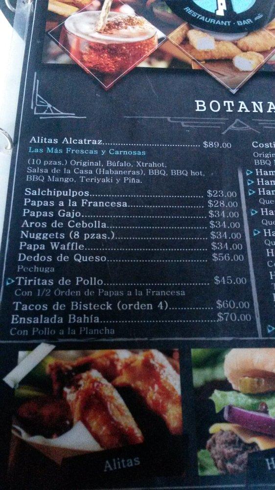 Carta de Alcatraz Bar Minerva, Guadalajara, Avenida Cruz del Sur 2472 ...