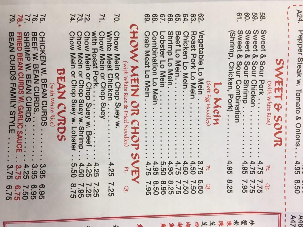 Menu at Chan San Chinese Restaurant, Camden