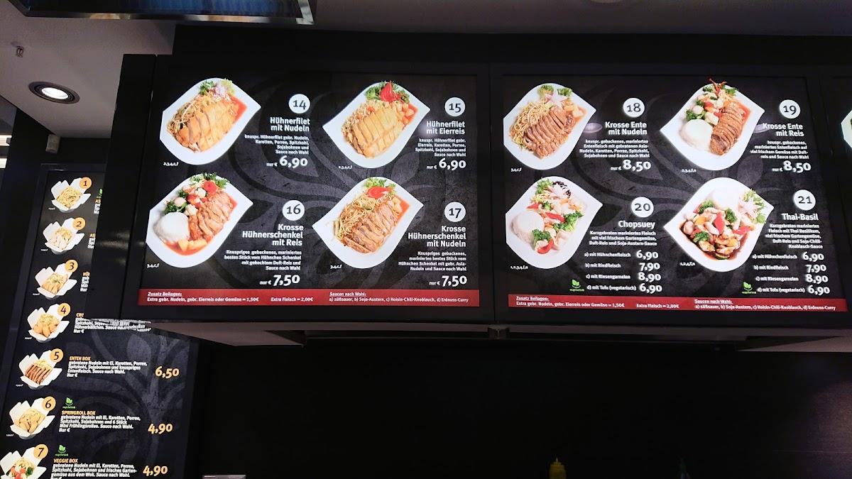 Menu at Asia JoJi fast food, Essen, Haedenkampstraße 21