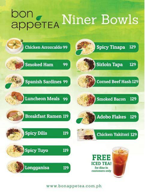 Menu at Bon appetea la salle avenue bacolod restaurant, Bacolod