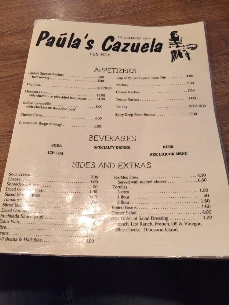 Menu at Paula's Mexican Food desserts, St. George