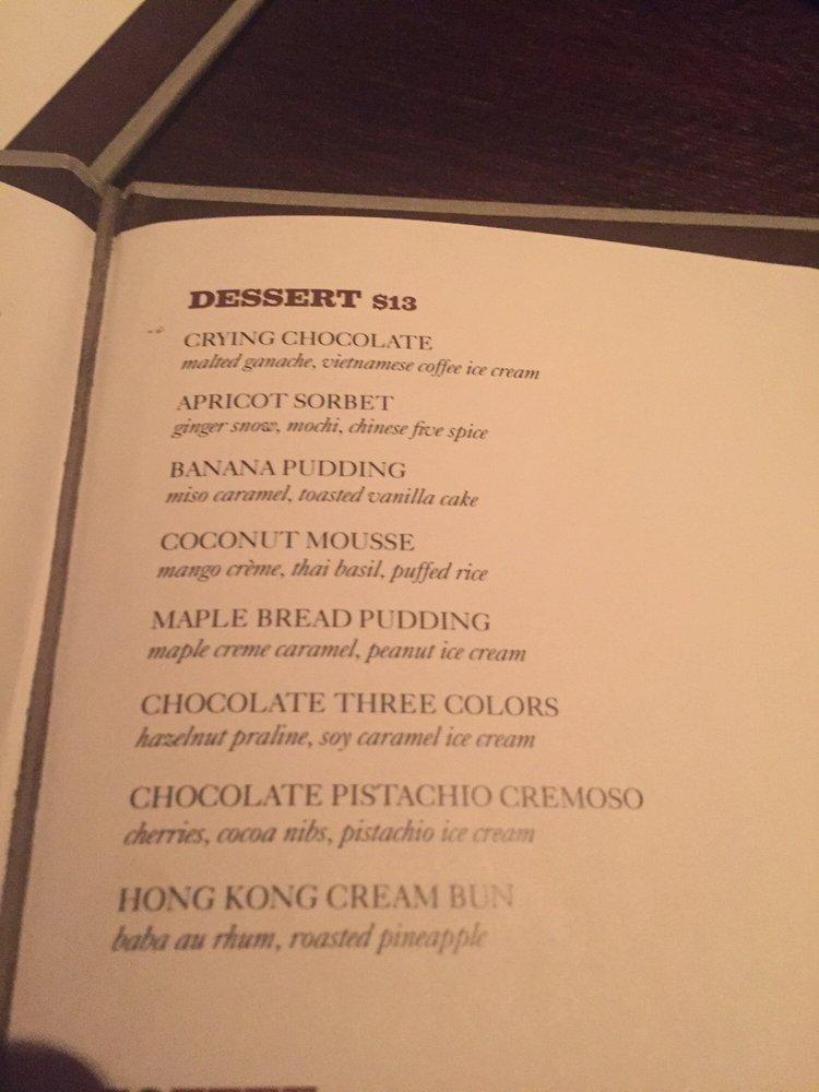 Menu at Buddakan pub & bar, New York City