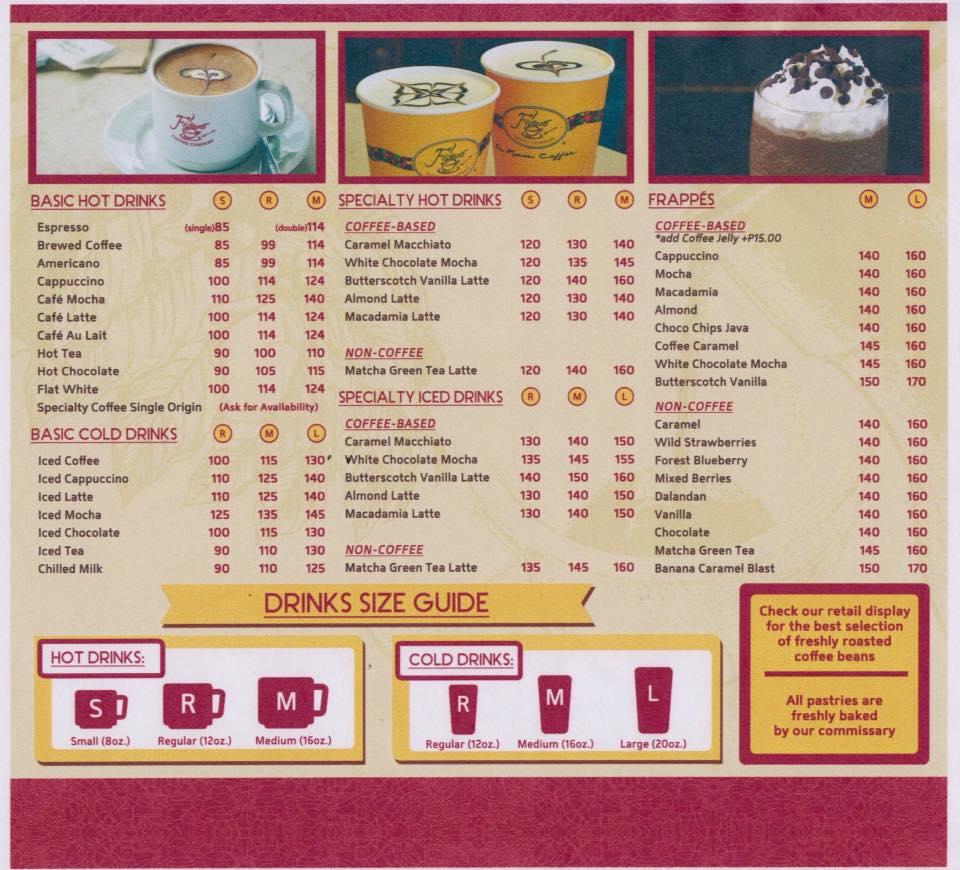 Menu at Kape Kapitolyo - Malolos, Malolos
