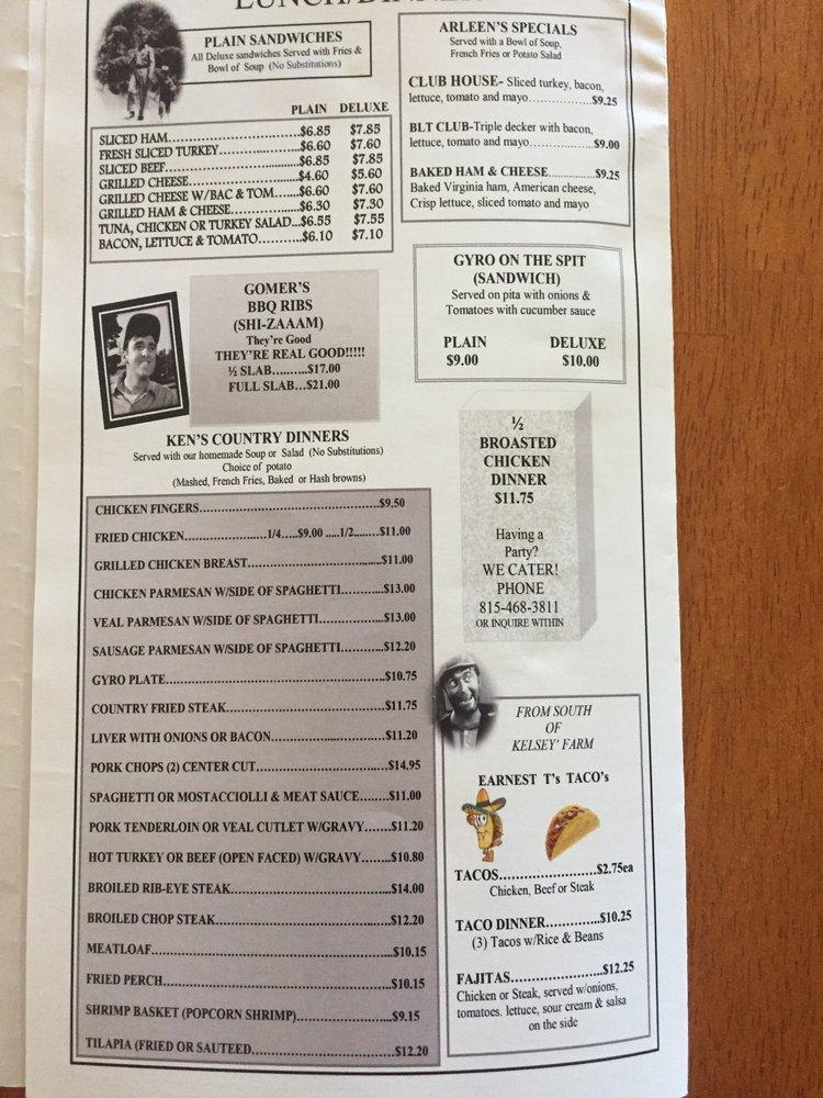 Menu at Mayberry Junction restaurant, Manteno