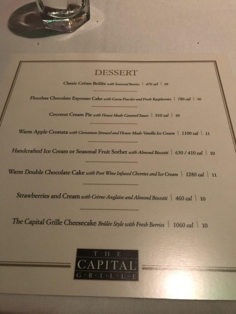Menu at The Capital Grille pub & bar, Jacksonville