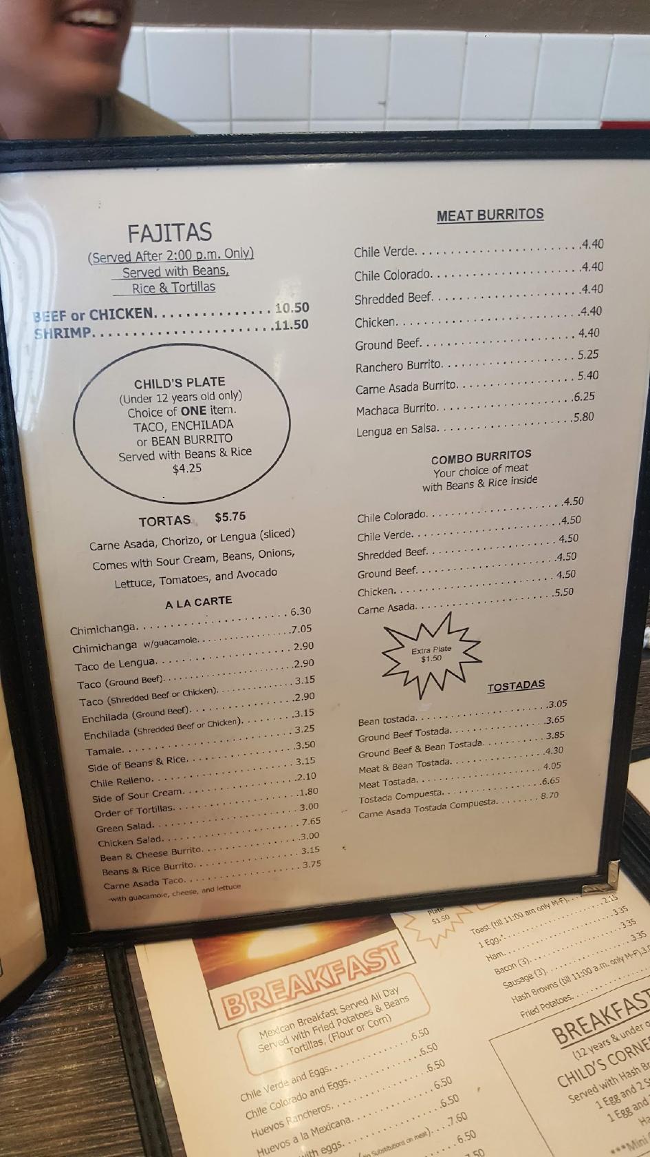 Menu at Country Fare Café restaurant, Fresno