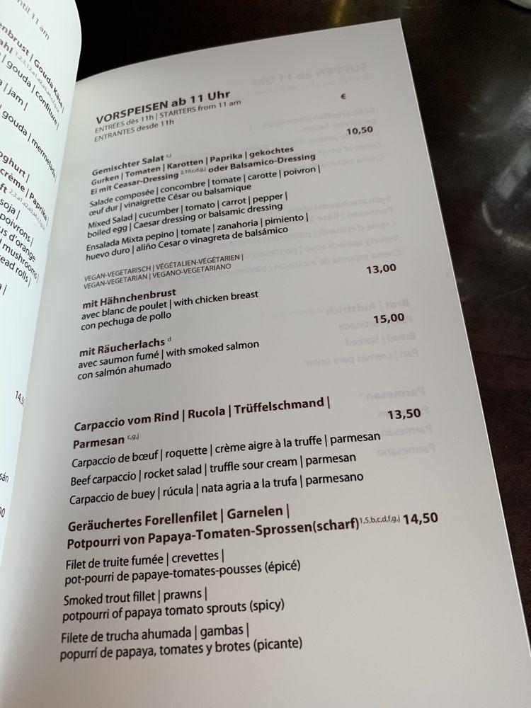 Menu at Dreh-Restaurant Sphere im Berliner Fernsehturm, Berlin
