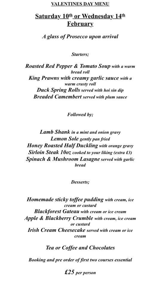 Menu at Milecastle Inn pub & bar, Haltwhistle