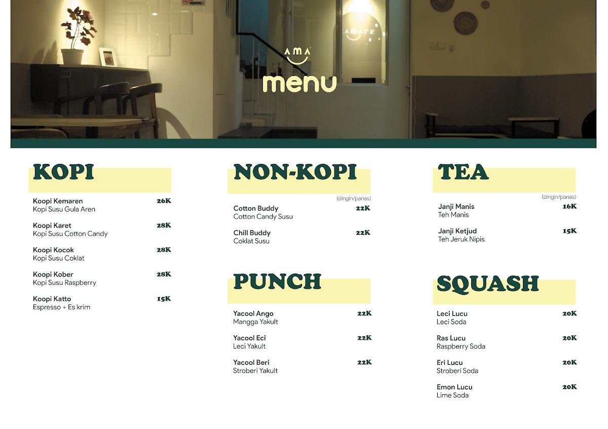 Menu at KAMARE Chill & Space cafe, Surabaya