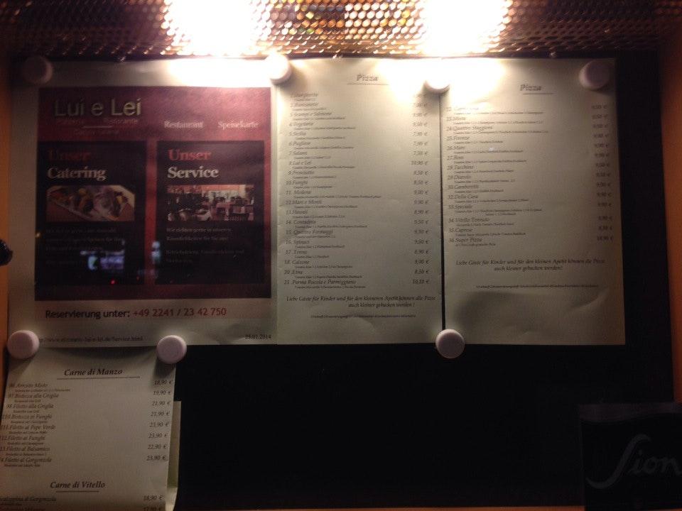 Speisekarte von Lui e Lei restaurant, Sankt Augustin
