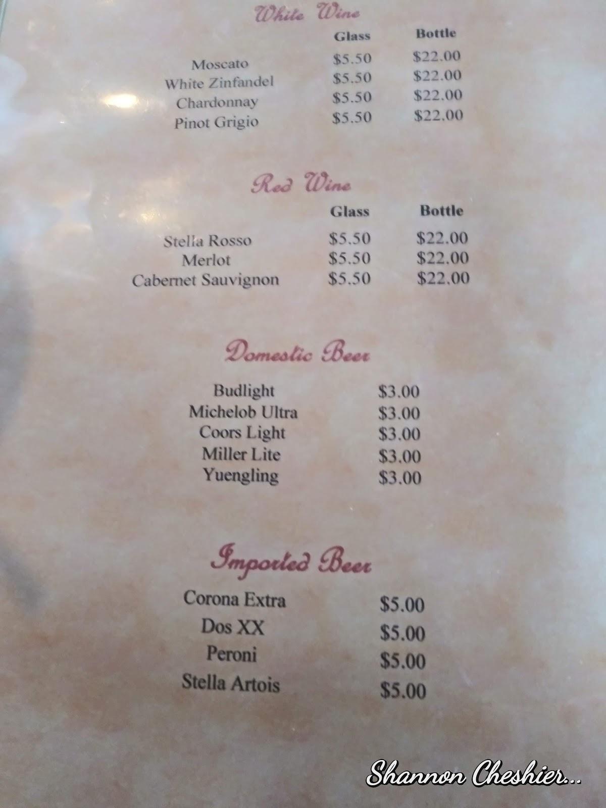 Menu at Verona Italian Grill petal desserts, Petal