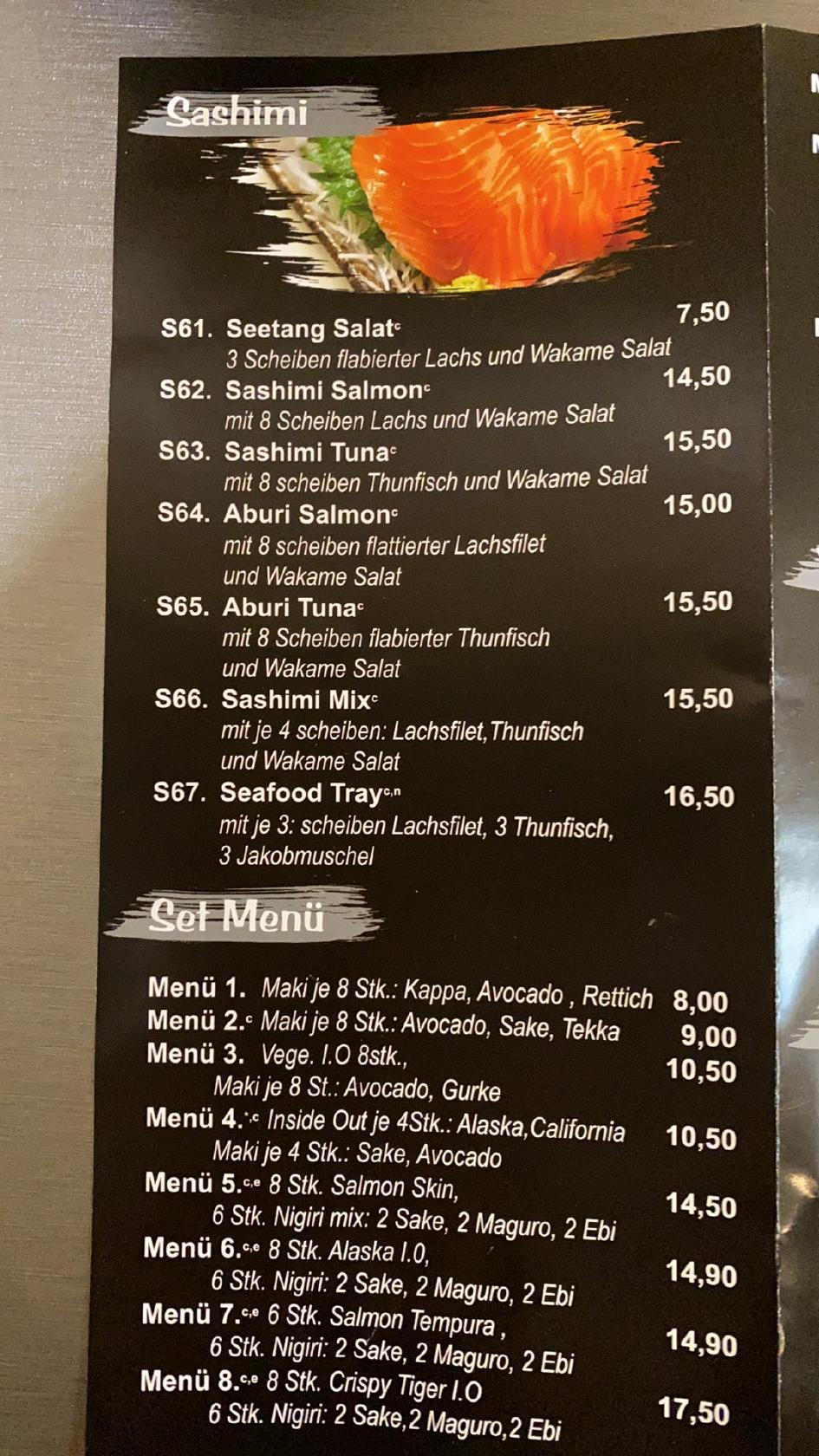 Speisekarte von Kimi Sushibar, Gera