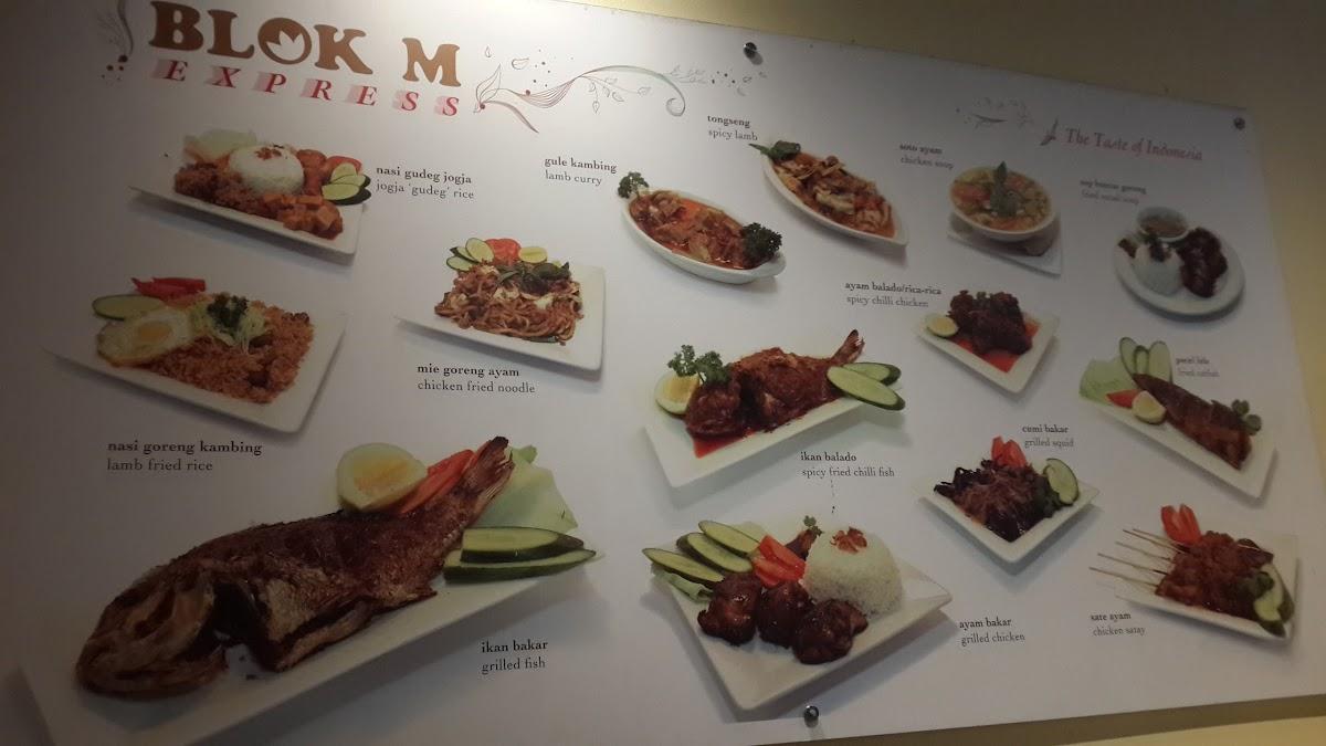 Menu at Blok M Express restaurant, Melbourne, 380 Little Bourke St
