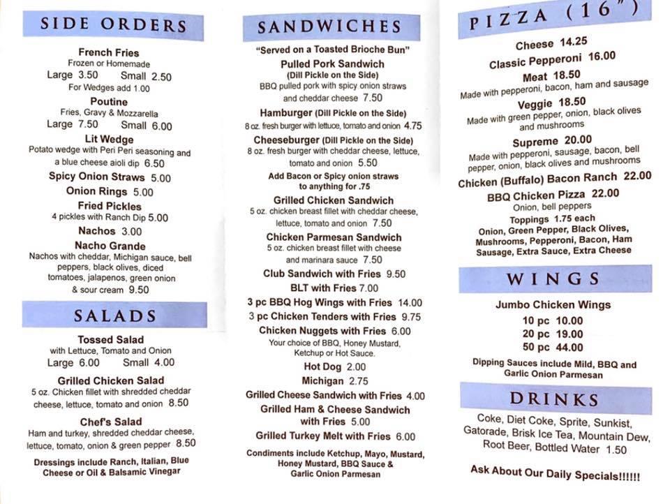 Menu at Barn Owl Creamery and Grill, Altona