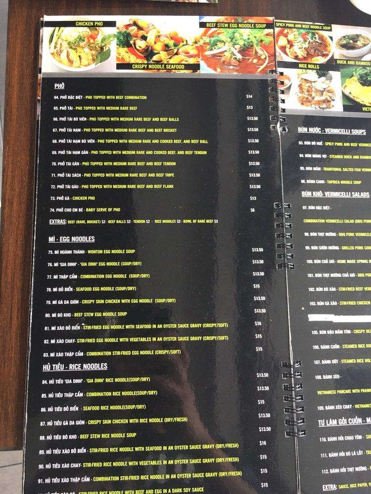 Menu at Gia Dinh Marrickville restaurant, Marrickville