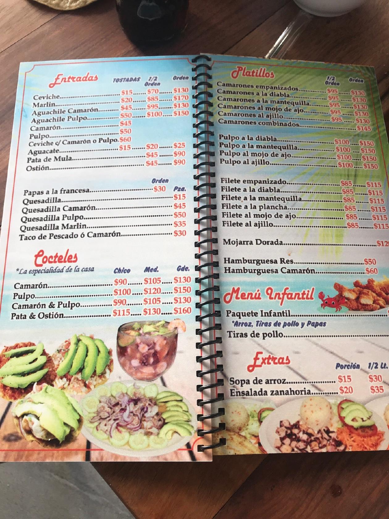 Menu at Mariscos Don Gau restaurant, Zapopan, Av Industria Textil 1650