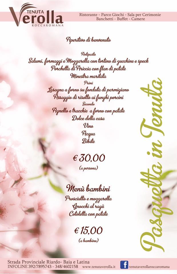 Speisekarte von Tenuta Verolla restaurant, Italien