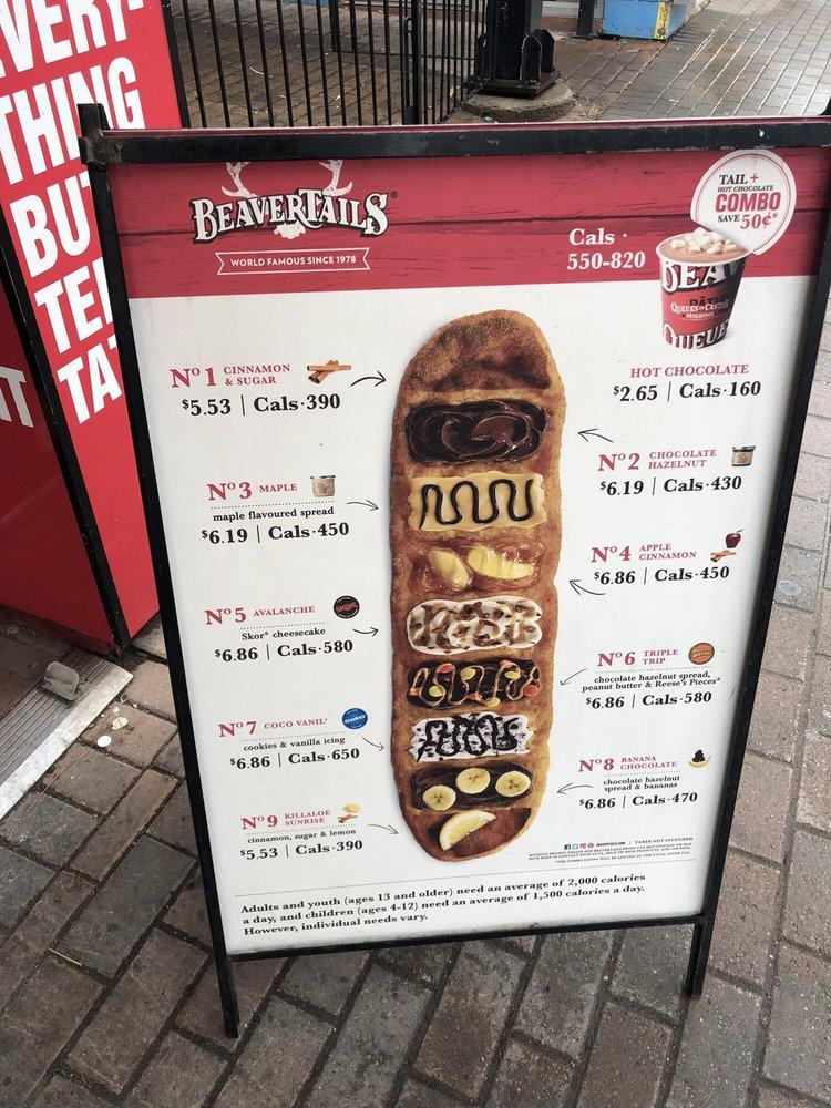 Menu at BeaverTails Niagara Falls desserts, Niagara Falls, Clifton Hill