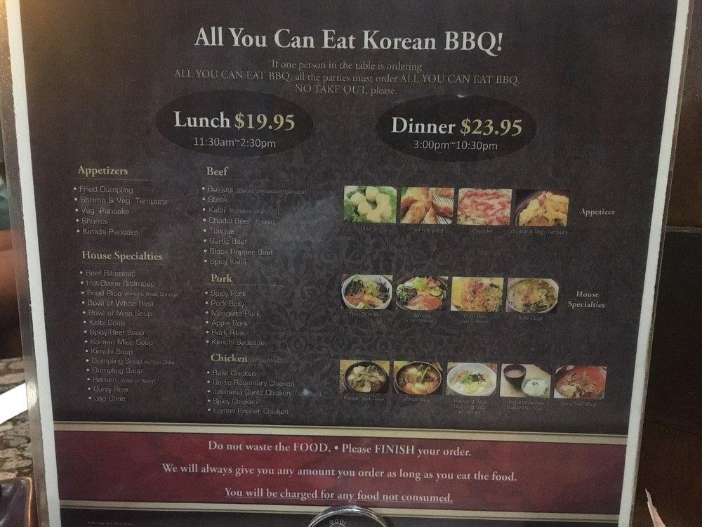 Menu at Gogi House restaurant, Santa Clarita
