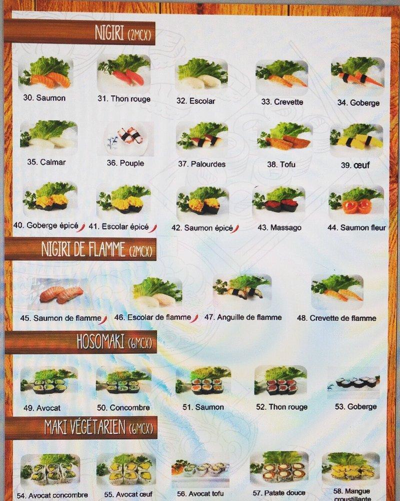 Menu au ITACHO SUSHI À VOLONTÉ restaurant, Trois-Rivières