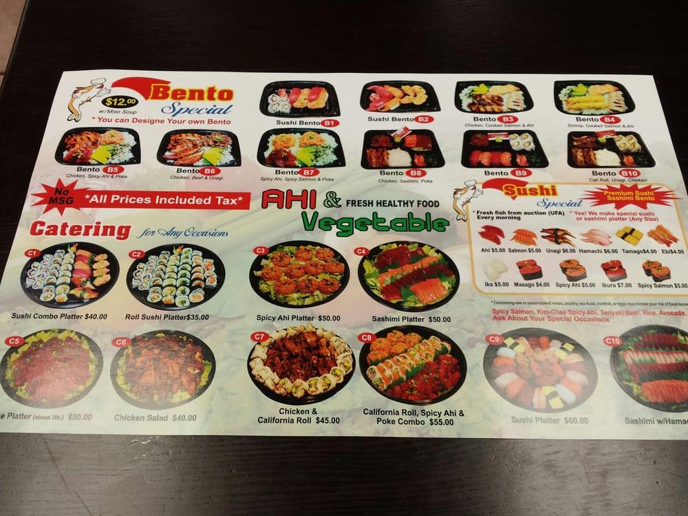 Menu at Ahi and Vegetable - Kapalama restaurant, Honolulu, Dillingham Blvd