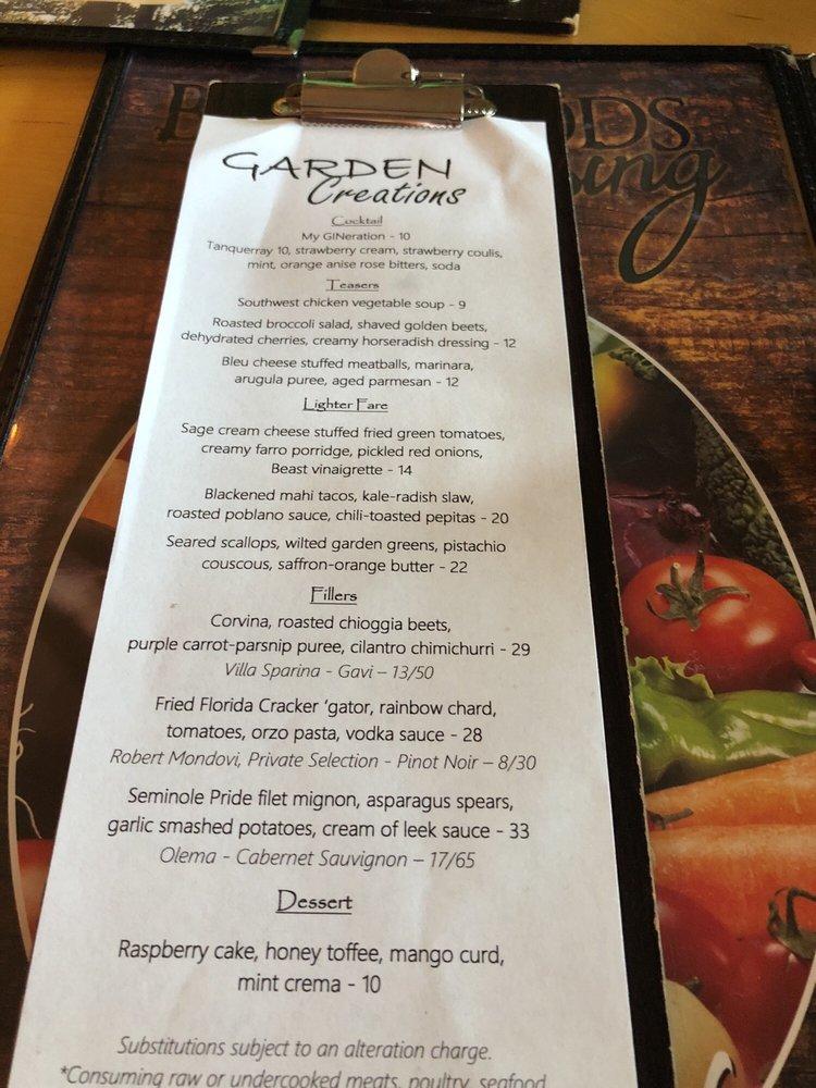 Menu at Backwoods Crossing pub & bar, Tallahassee