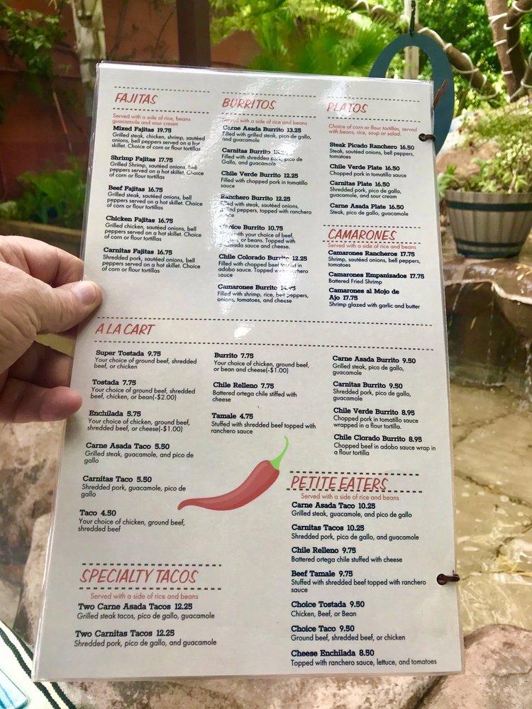 Menu at El Rey Restaurant, Pauma Valley