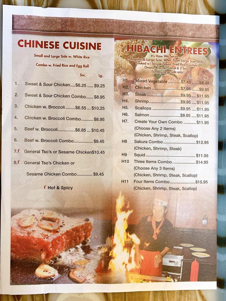 Menu at Sakura Express restaurant, Randleman, High Point St