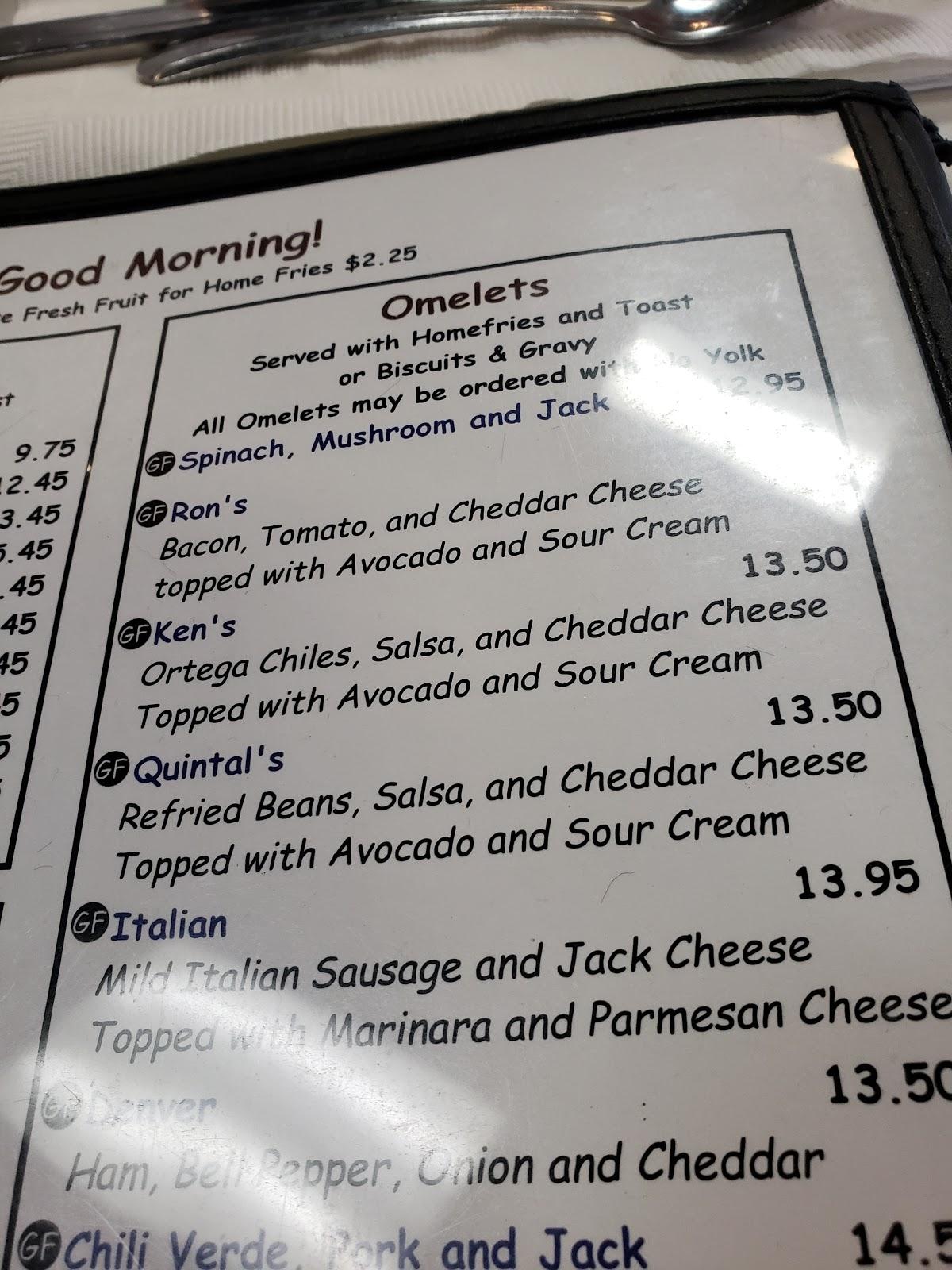 Menu at The Breakfast Club, Seaside