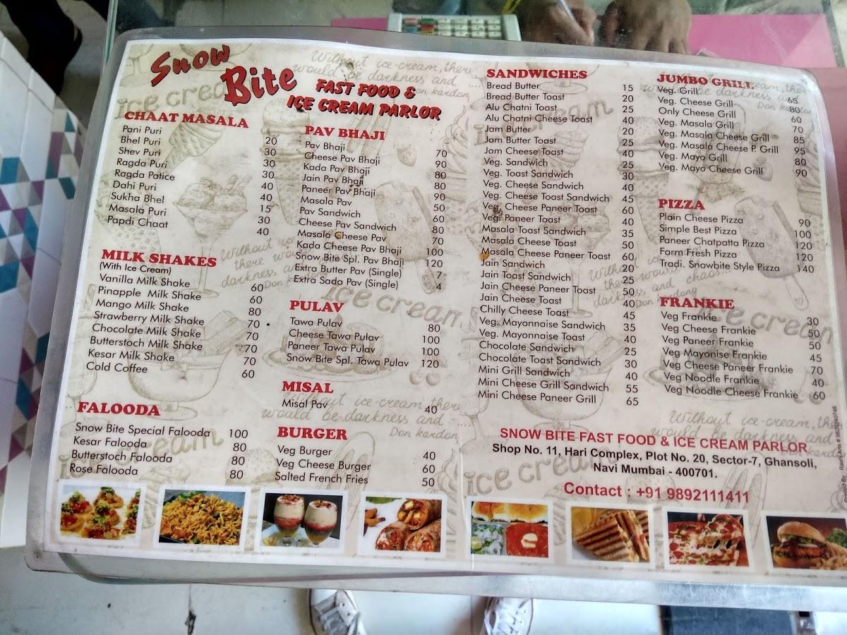 Menu at Snow Bite Fast Food, Navi Mumbai