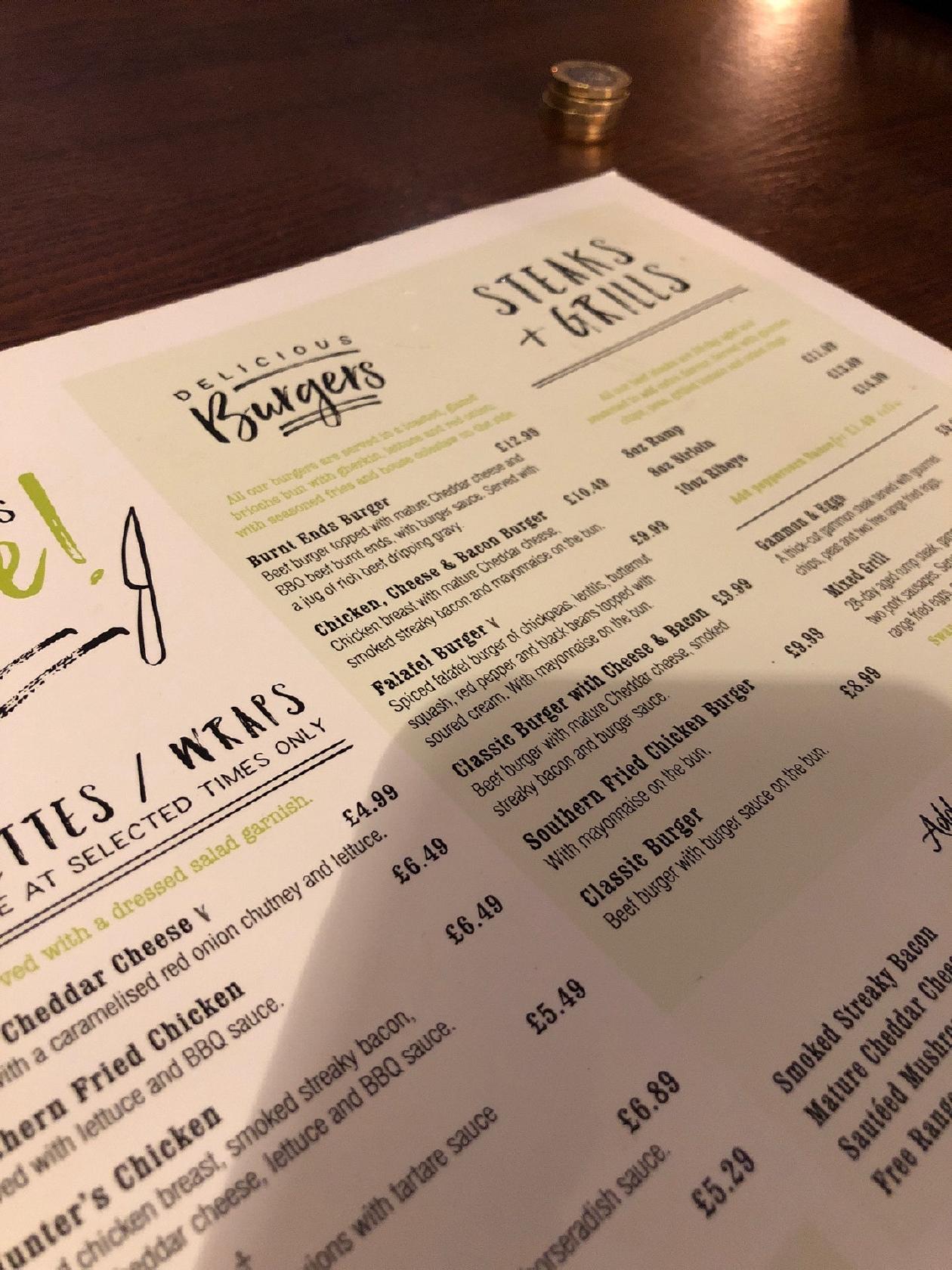 Menu at The Three Tuns pub & bar, Reading, 191 Wokingham Rd