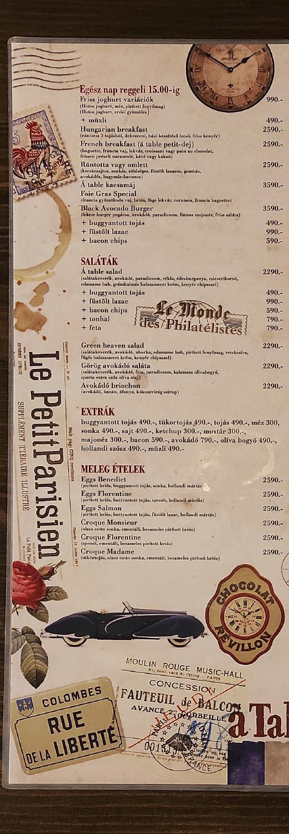 Menu at à table!, Budapest, Balzac u. 37