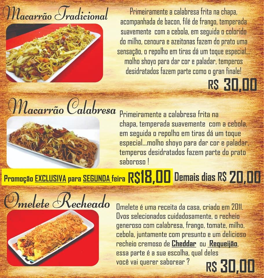 Menu em Macarrão Na Chapa, Campo Grande