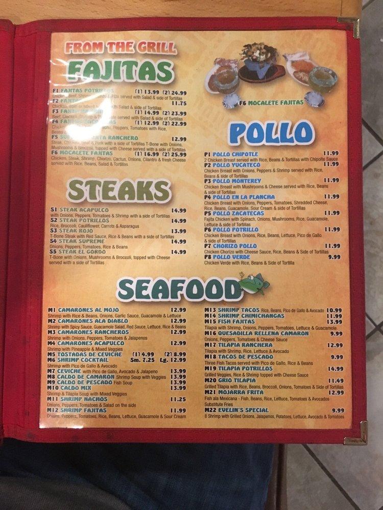 Menu at Potrillos Mexican Restaurant, LLC, Sulphur, W Broadway Ave