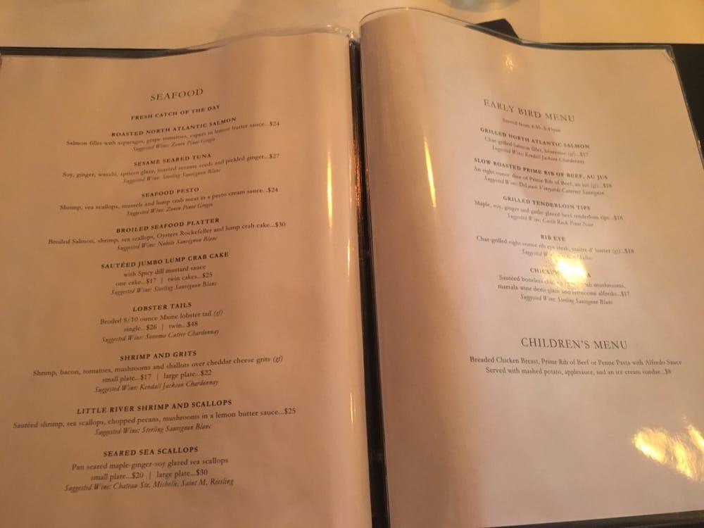 Menu at The Parson's Table steakhouse, Little River