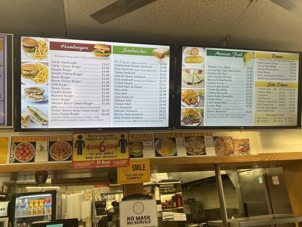 Menu at Johnie's Jr Burgers restaurant, Orange