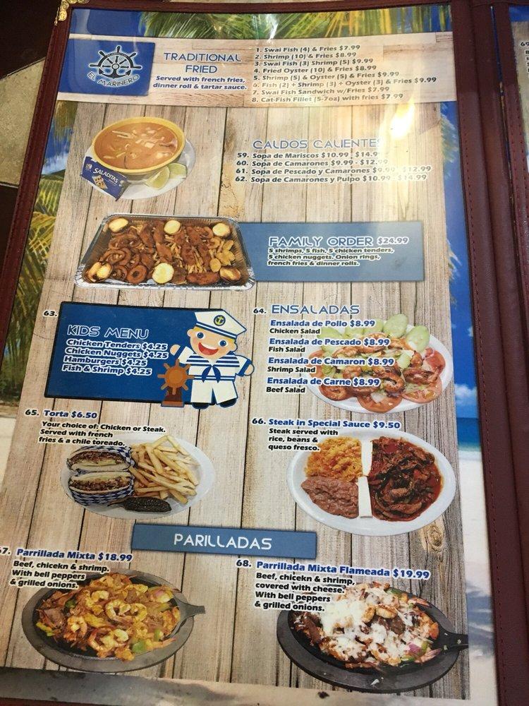 El Marinero San Antonio Menu , Menu for Mariscos El Marinero in San ...