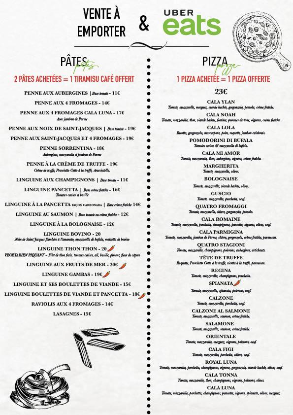 Menu at Cala Luna restaurant, Éragny, 291 Av. Roger Guichard