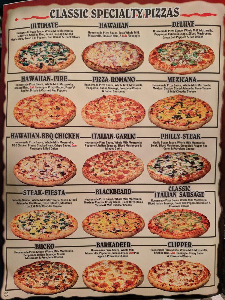 Menu at Pizza Pirates pizzeria, Ontario, E Philadelphia St #108