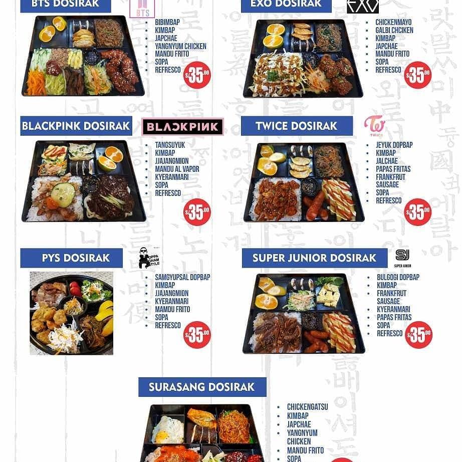 Carta del restaurante Surasang Comida Coreana, Jesus Maria