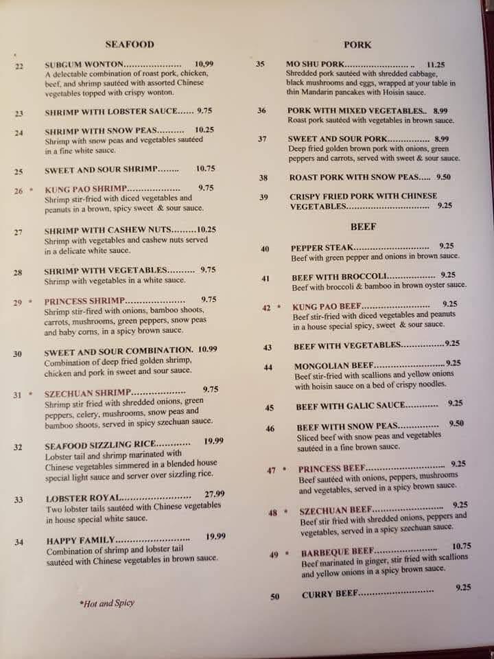 Menu at Chee Peng of Oscoda restaurant, Oscoda Township