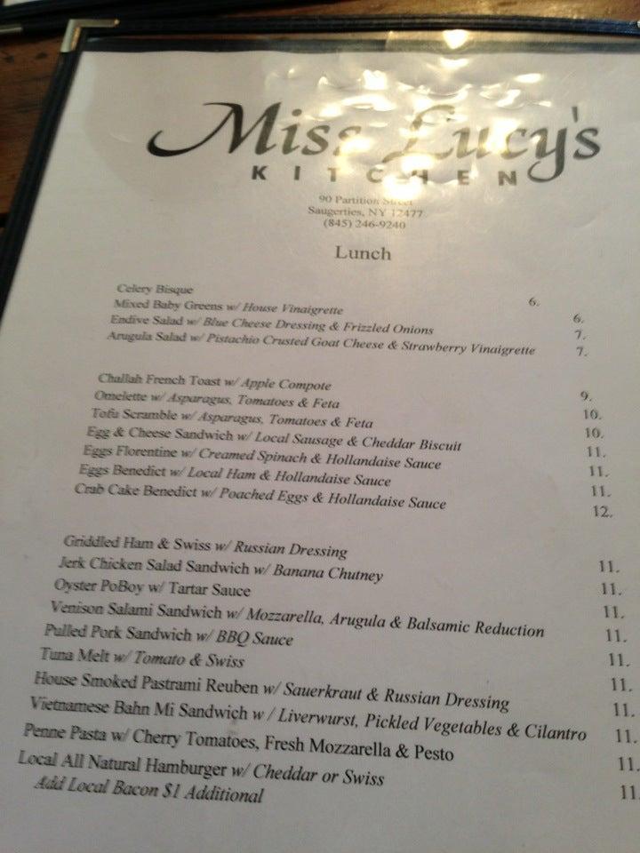 Menu at Miss Lucy's Kitchen restaurant, Saugerties