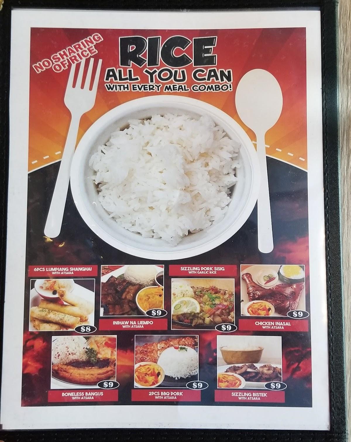 Menu at Bella's Inasal restaurant, Mississauga